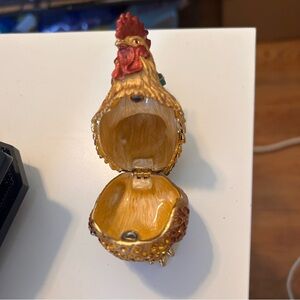 Other | Vintage Rucinni Rooster Trinket Box Jeweled With Swarovski ...